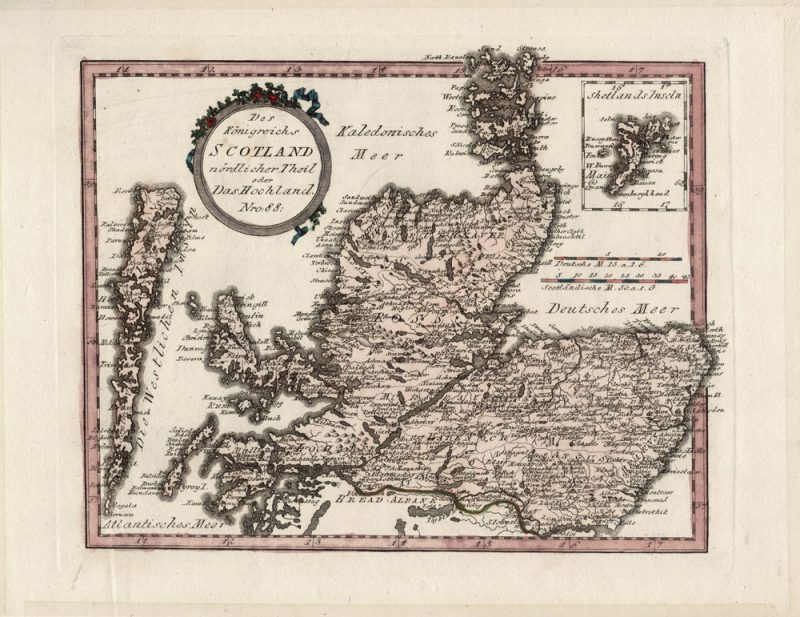 Circa 1800 Map of Northern Scotland Highlands by Joseph von Reilly ...