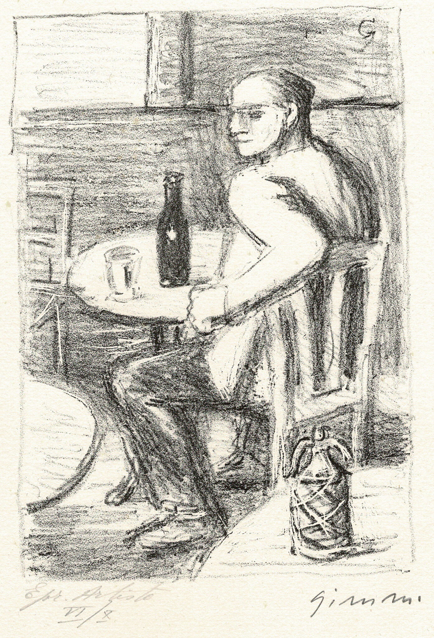 Wilhelm Gimmi - The Drinker - Village Antiques