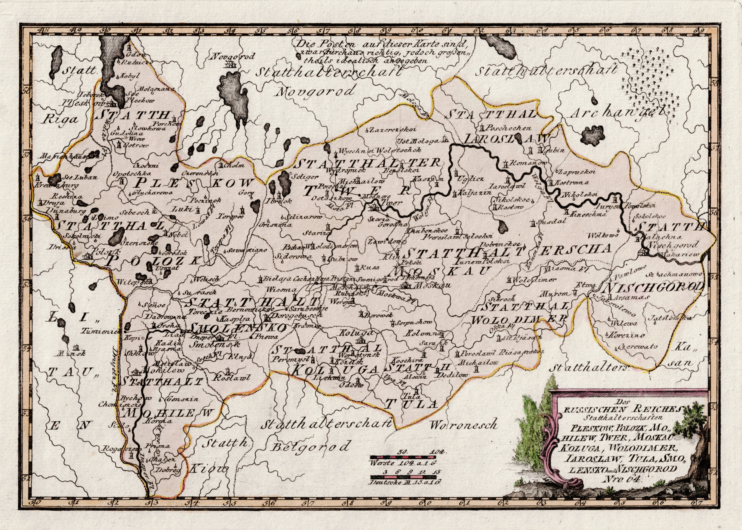 Antique Map of Russia Including Moscow - Von Reilly Circa 1800 ...