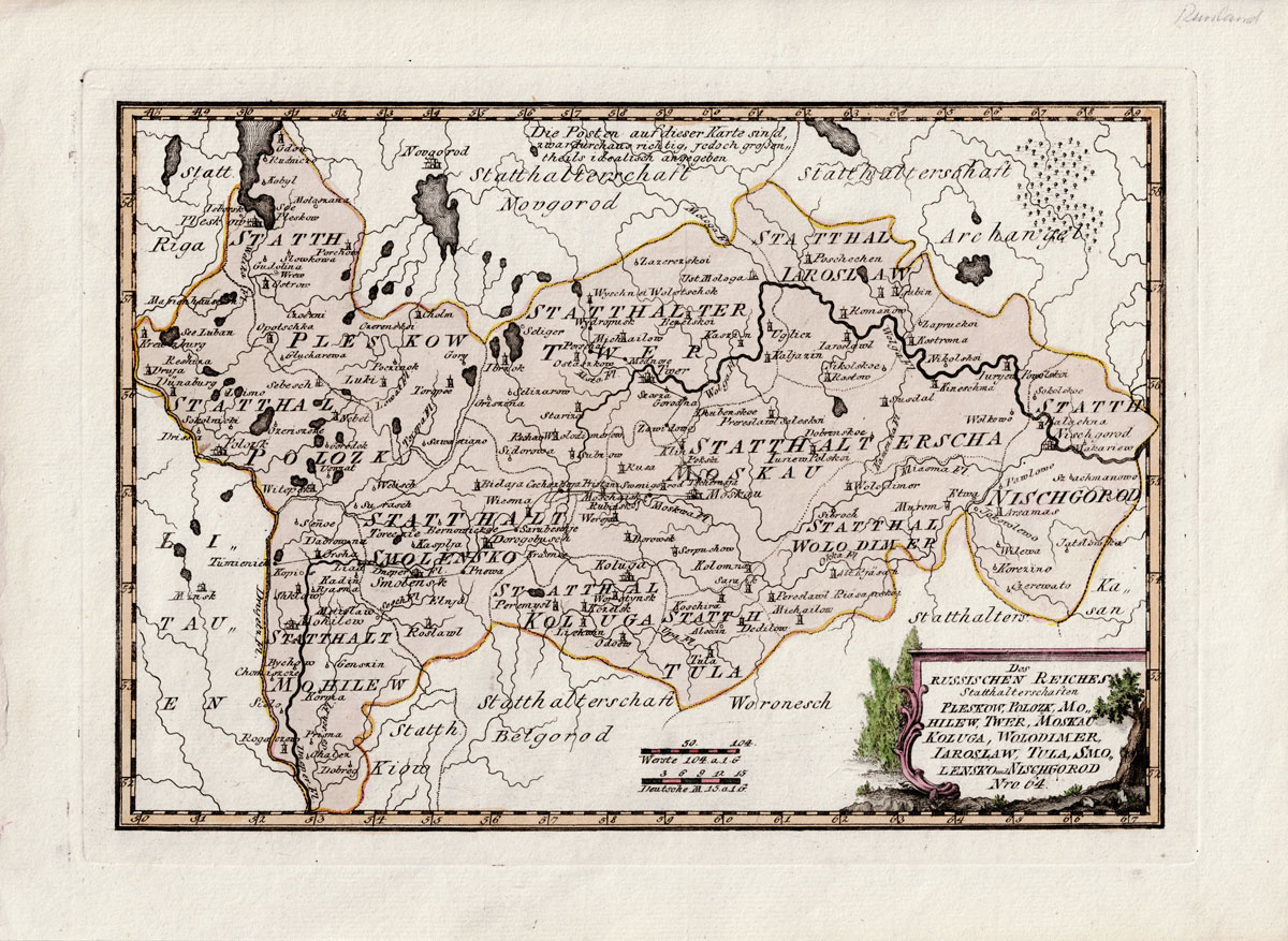 Antique Map of Russia Including Moscow - Von Reilly Circa 1800 ...