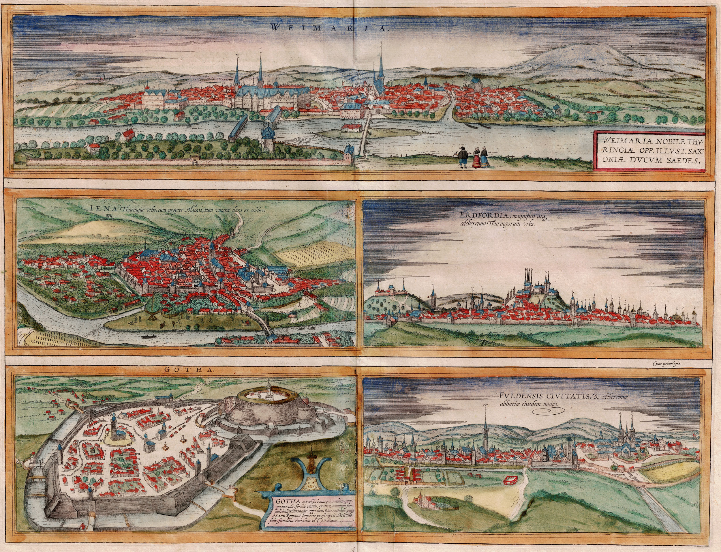 German Cities of Weimar, Jena, Erfurt, Gotha and Fulda: Braun ...