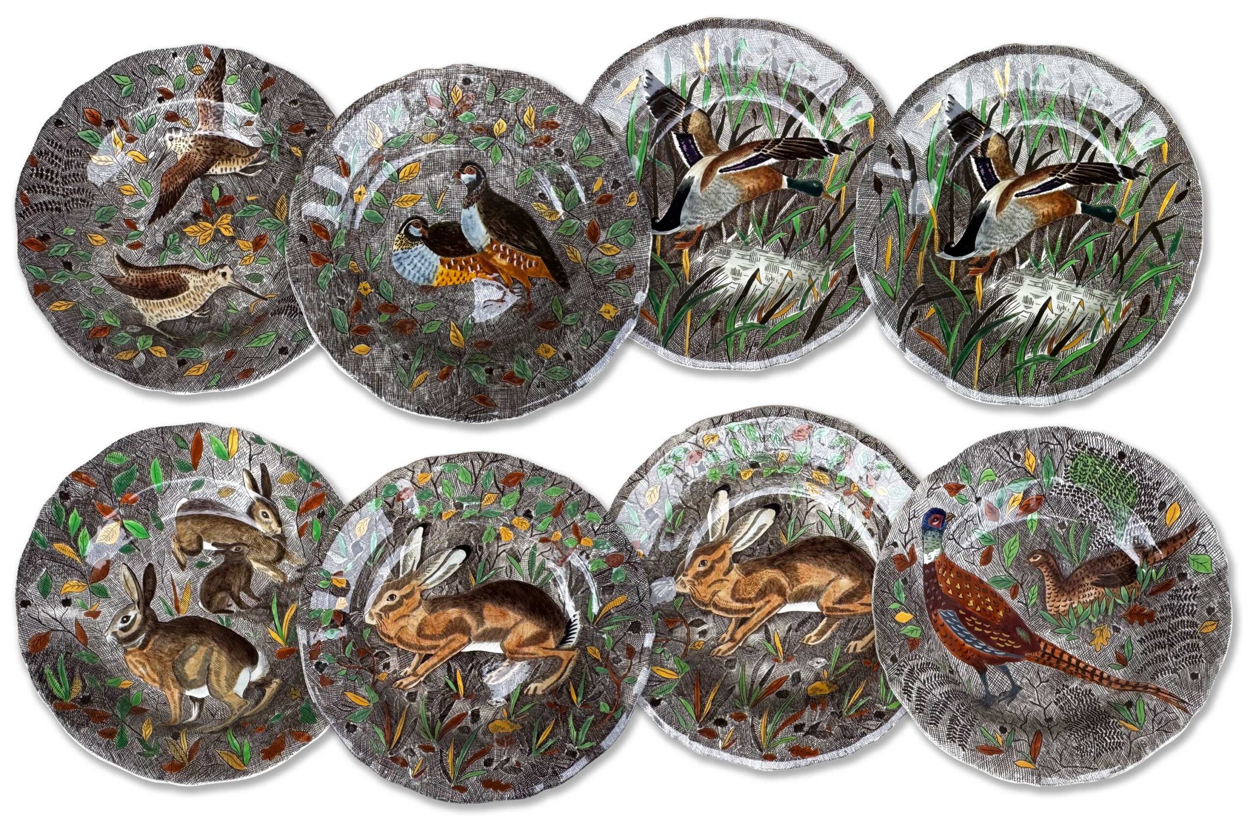 Collection of Eight Gien "Rambouillet" Soup Plates, France - Village ...