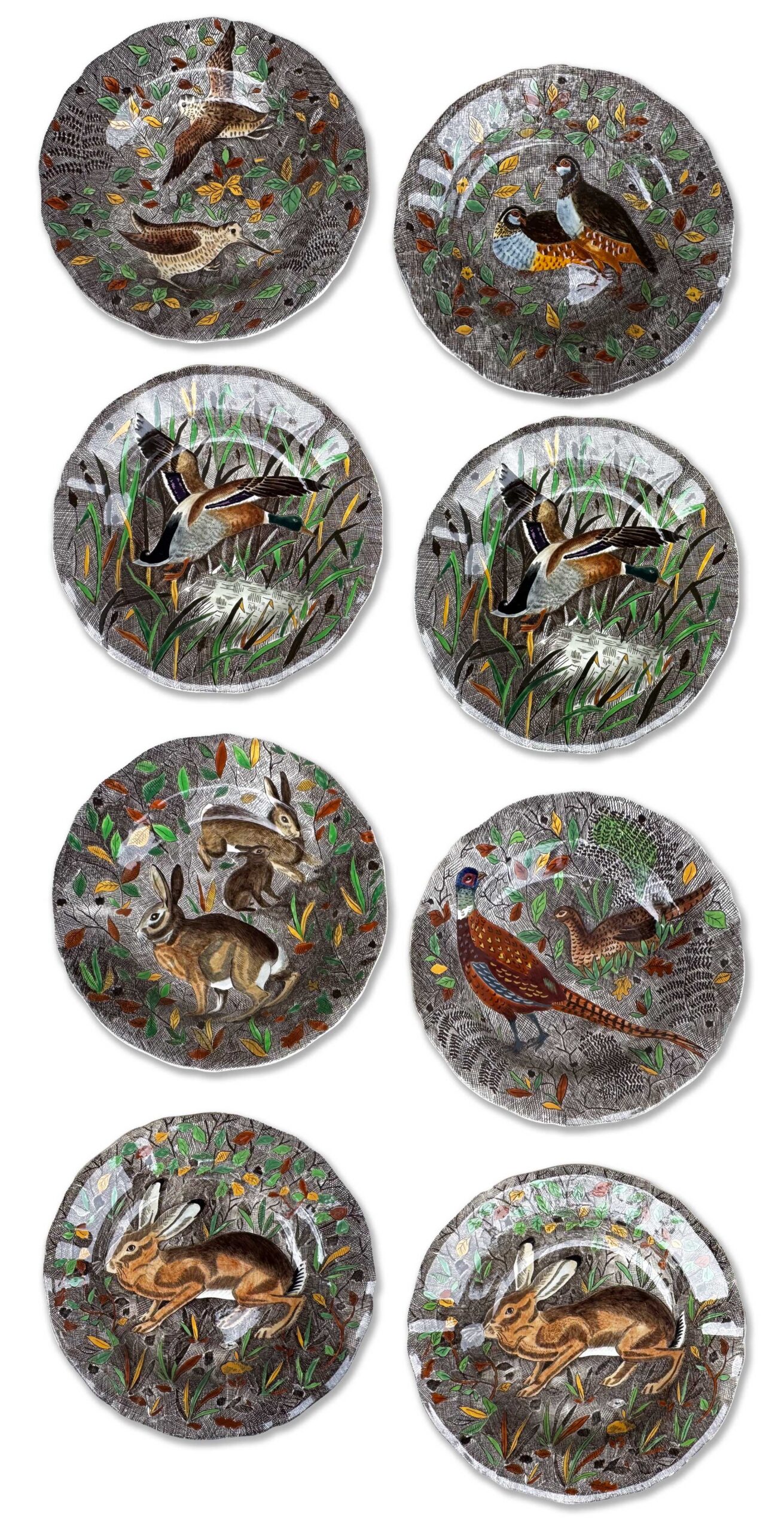 Collection of Eight Gien "Rambouillet" Soup Plates, France - Village ...