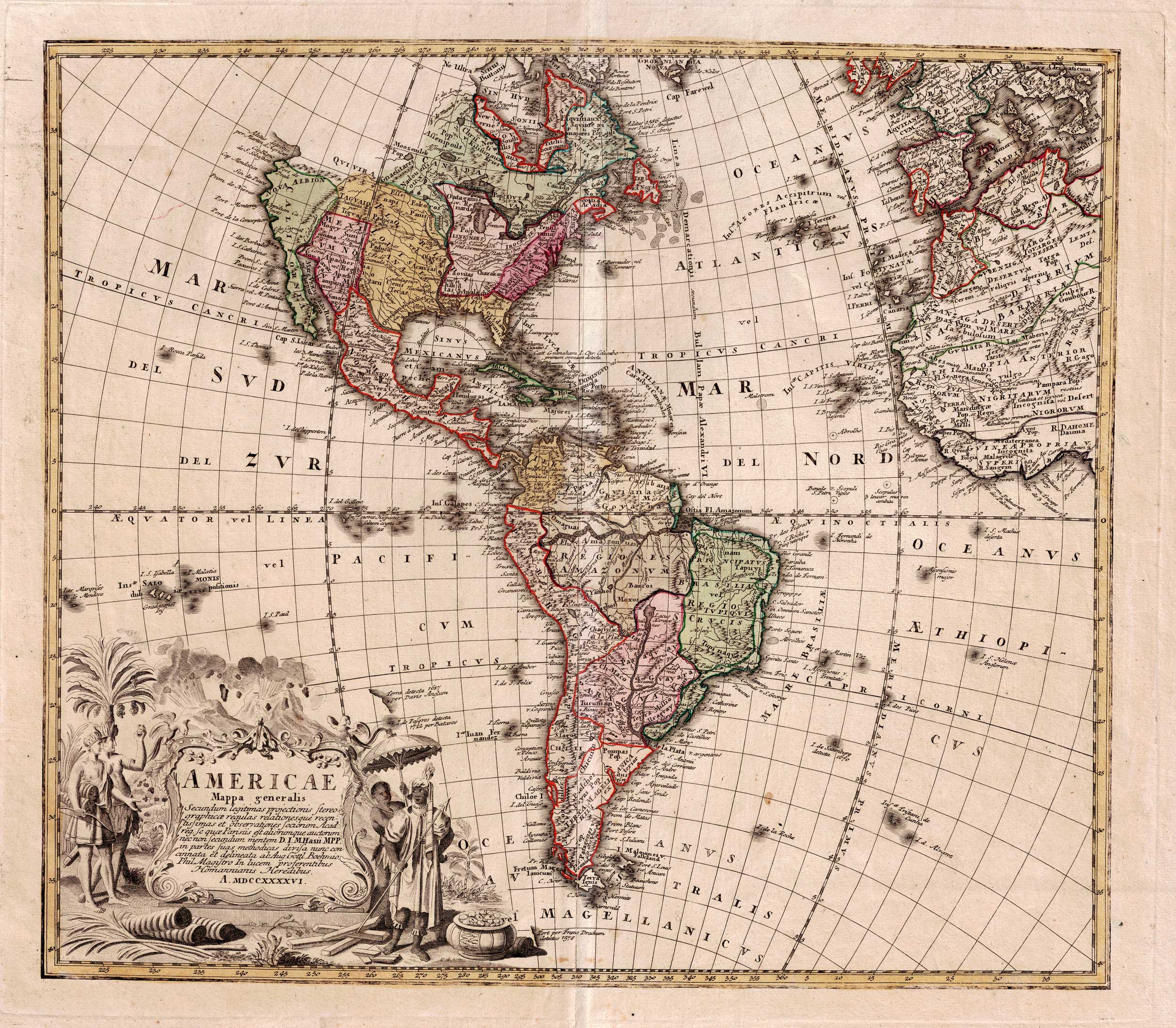 Johann Baptist Homann - Americae Mappa generalis - Village Antiques