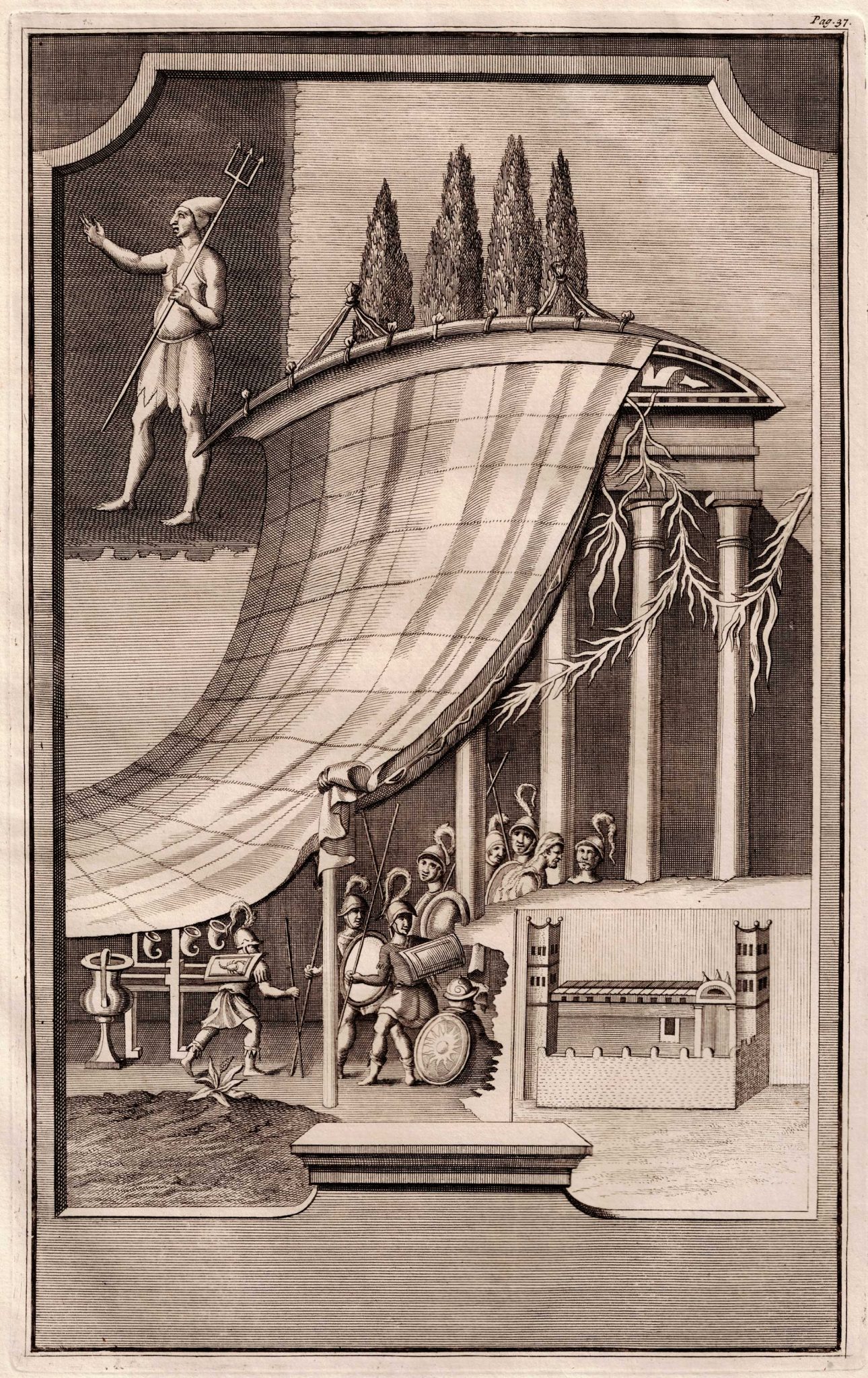 Roman Military and Architectural Scene - Thesaurus Antiquitatum et ...